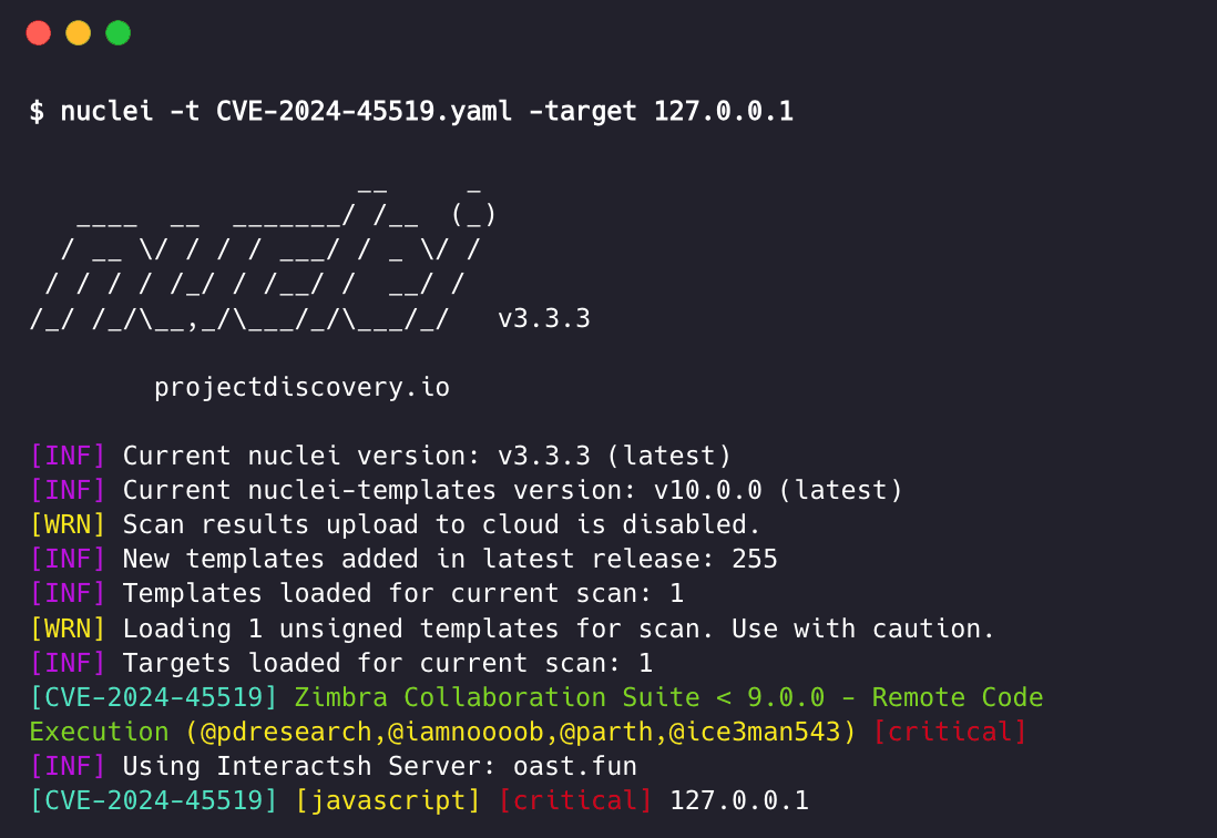 Zimbra - Remote Command Execution (CVE-2024-45519) — ProjectDiscovery Blog