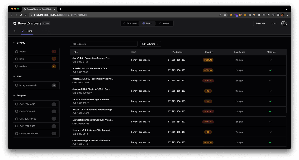 Dashboard for Nuclei Results ProjectDiscovery Cloud Platform Integration — ProjectDiscovery Blog